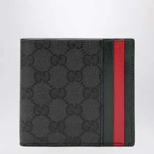 Gucci Bi-fold Wallet In Coated Gg Fabric - Black