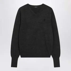 Gucci Dark Grey Cashmere V-neck Sweater