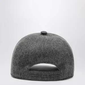 Loro Piana Grey Melange Cashmere Baseball Cap