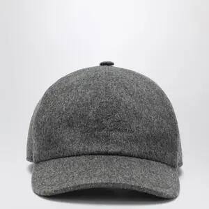 Loro Piana Grey Melange Cashmere Baseball Cap - Gray