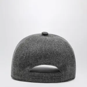Loro Piana Grey Melange Cashmere Baseball Cap - Gray