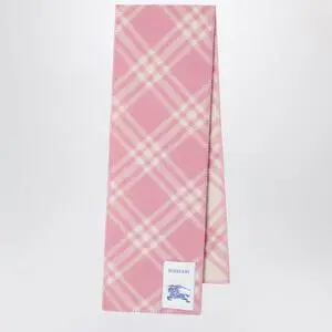 Burberry Check Wool Scarf - Pink