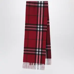 Burberry Burberry Red Cashmere Scarf With Faded Check Pattern Men Red