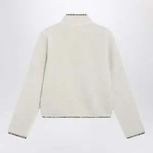 Burberry Cropped Jacket In Wool And Cashmere Blend - White
