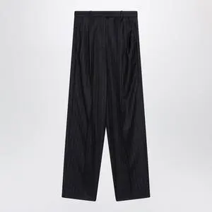 Givenchy Navy Pinstripe Wool Trousers - Blue