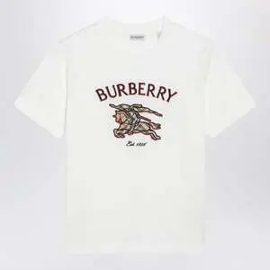 Burberry Cotton Crew-neck T-shirt With Knight Check - White