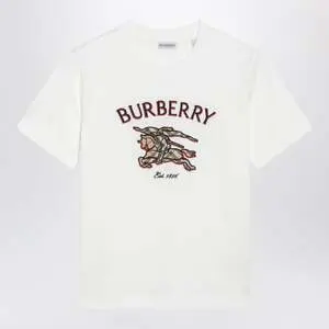 Burberry Cotton Crew-neck T-shirt With Knight Check - White