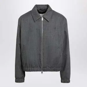 AMI Paris Carbon Grey Padded Jacket In Virgin Wool