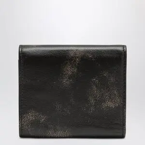 Miu Miu Coffee-coloured Three-compartment Wallet With A Vintage Look