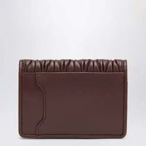 Miu Miu Card Holder In Matelasse Nappa Leather, Burgundy - Red