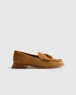 Quince Italian Leather Tassel Loafer - Camel