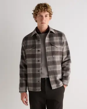 Quince Wool Cashmere Overshirt - Brown Shadowplaid