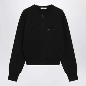 LEMAIRE Charcoal-colored Alpaca Blend Zip-up Sweater - Black