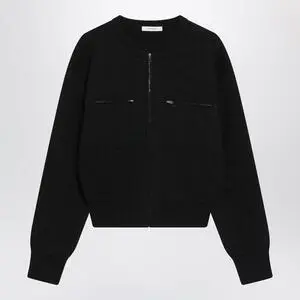 LEMAIRE Charcoal-colored Alpaca Blend Zip-up Sweater - Black