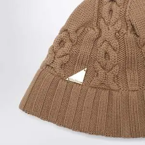 Max Mara Camel Bucket Hat In Virgin Wool