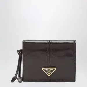 Prada Small Dark Calfskin Wallet - Brown