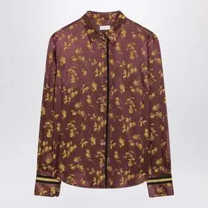 Dries Van Noten Floral Jacquard Shirt In Viscose Blend - Purple