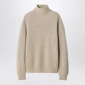 LEMAIRE Beige Yak And Alpaca Turtleneck Sweater - Cream