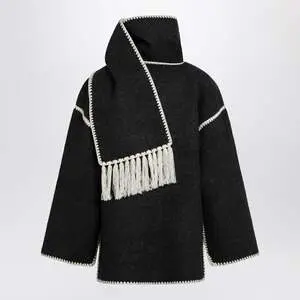 TOTEME Dark Grey Melange Jacket With Scarf