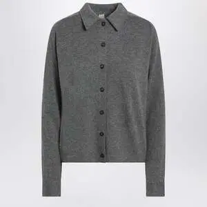 TOTEME Dark Grey Melange Cashmere Cardigan