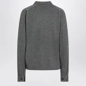 TOTEME Dark Grey Melange Cashmere Cardigan - Gray