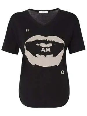 Fendi T-shirt In Jersey Con Stampa Ti Amo - Black