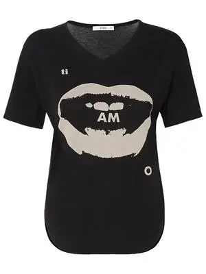 Fendi T-shirt In Jersey Con Stampa Ti Amo - Black