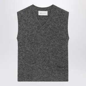AMI Paris Vest Grey Melange In Alpaca And Wool Blend