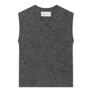 AMI Paris Vest Grey Melange In Alpaca And Wool Blend - Gray