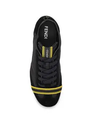 Fendi Wrap Low-top Sneakers In Suede And Fabric