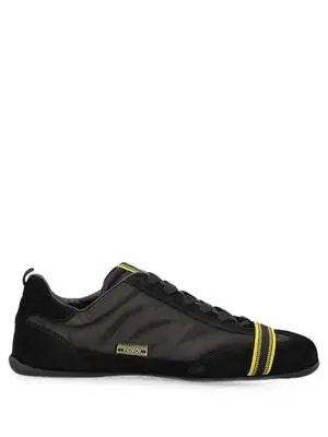 Fendi Wrap Low-top Sneakers In Suede And Fabric - Black