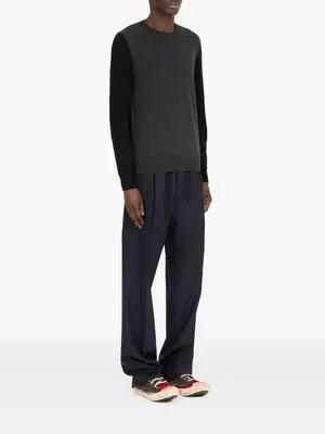 MAISON MARGIELA Two-tone Wool Pullover With Elbow Patches - Gray