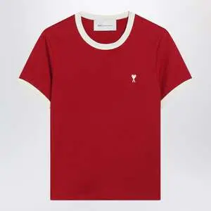 AMI PARIS Ami De Cå“ur Ruby Cotton T-shirt - Red