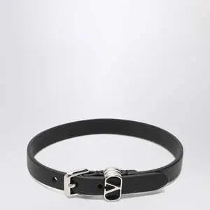 Valentino Garavani Vlogo Signature Bracelet In Leather - Black