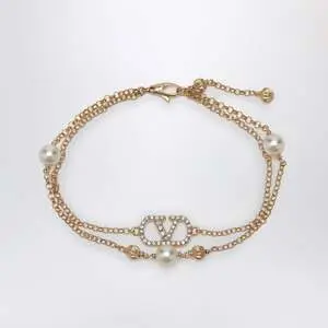 Valentino Garavani Gold-tone Vlogo Signature Bracelet With Pearls And Crystals - Silver