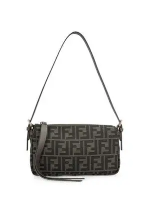 Fendi Borsa Zip Top Small In Tessuto Jacquard Ff Zucca