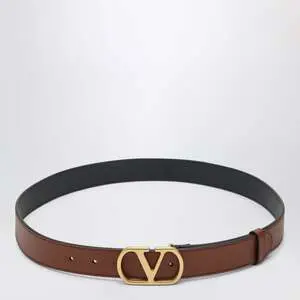 Valentino Garavani Valentino Garavani Caramel Vlogo Signature Belt In Leather Women Brown