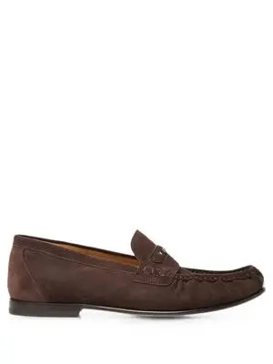 Fendi Mocassini Scrunch In Pelle Scamosciata - Brown