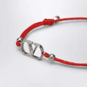 Valentino Garavani Vlogo Signature Cord Bracelet - Red