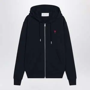 AMI Paris De Coeur Hoodie Midnight - Blue