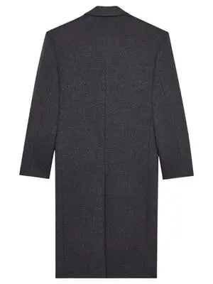 Saint Laurent Cappotto In Feltro Di Lana Pettinata Double-face