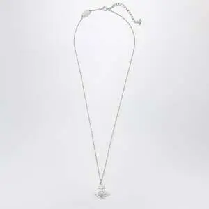 VIVIENNE WESTWOOD Platinum Orb Pendant Necklace With Crystals - Silver