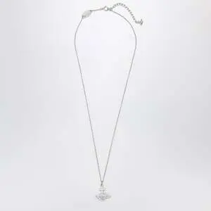 VIVIENNE WESTWOOD Platinum Orb Pendant Necklace With Crystals - Silver