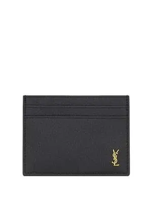 Saint Laurent Portacarte Tiny Cassandre In Pelle Martellata