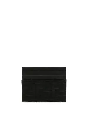Fendi Fendi Men Portacarte Ff Jacquard Zucca E Pelle Black