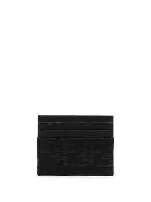 Fendi Portacarte Ff Jacquard Zucca E Pelle - Black