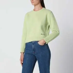 A.p.c. Crew-neck Sweater Lime In Wool