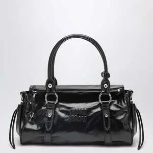 Miu Miu Shiny Leather Handbag - Black