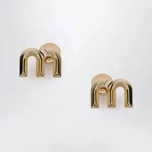 Miu Miu Gold Brass Earrings - Silver
