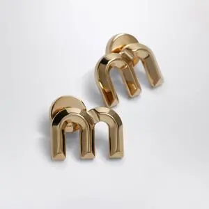 Miu Miu Gold Brass Earrings - Silver
